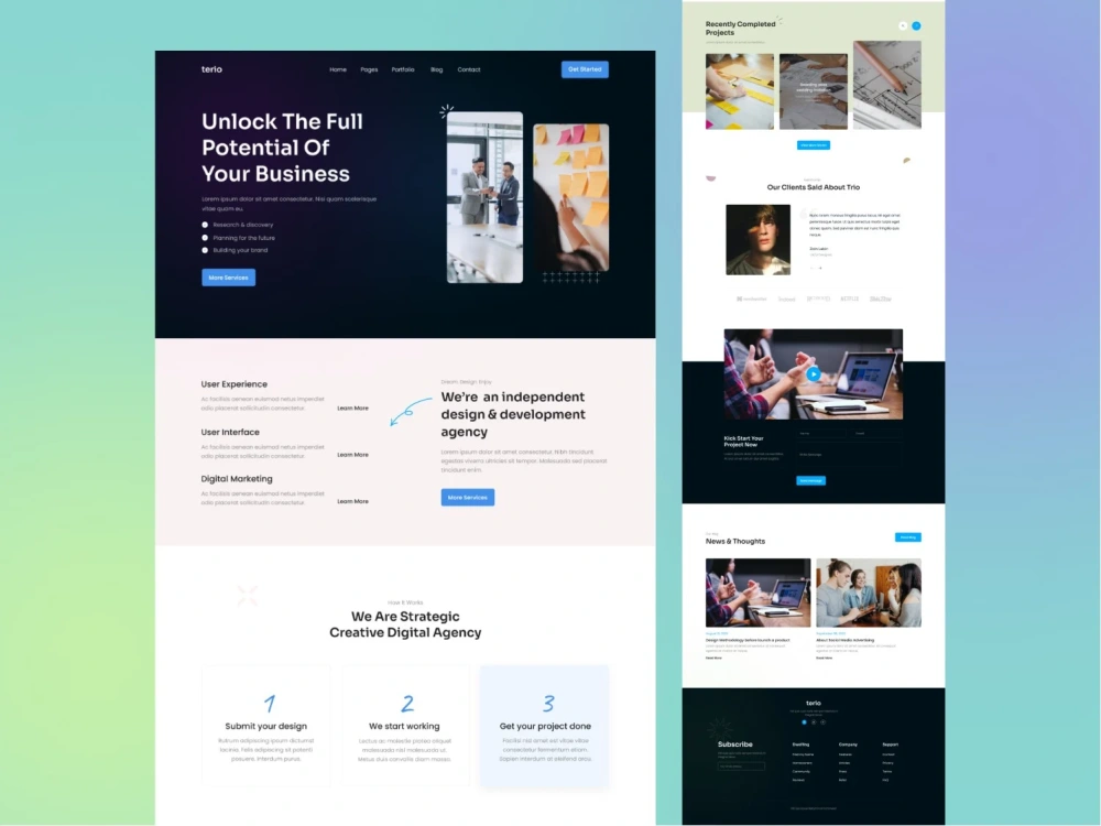 Creative & clean web UX/UI landing page design in figma | Upwork