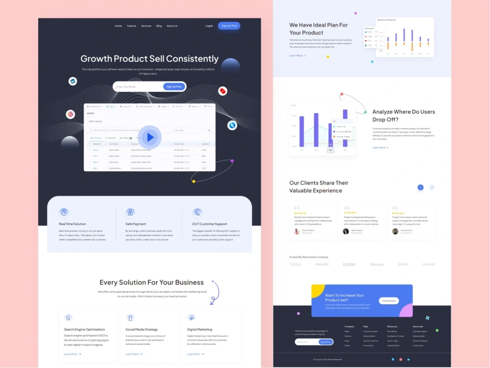 Creative & clean web UX/UI landing page design in figma | Upwork