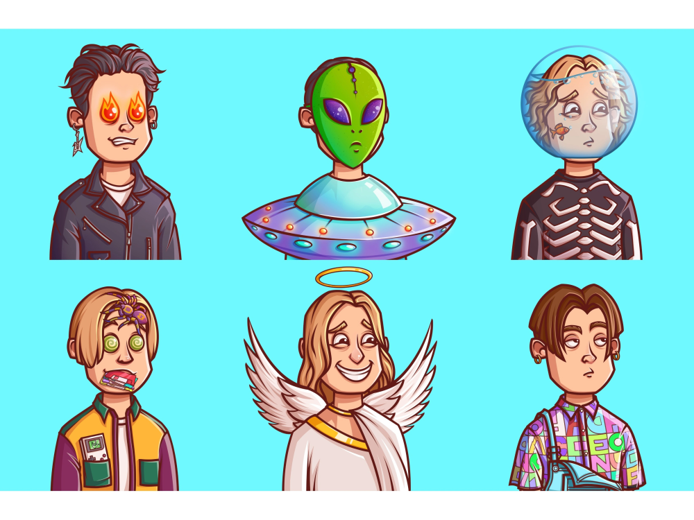 Any style NFT collection custom random generated art characters design ...