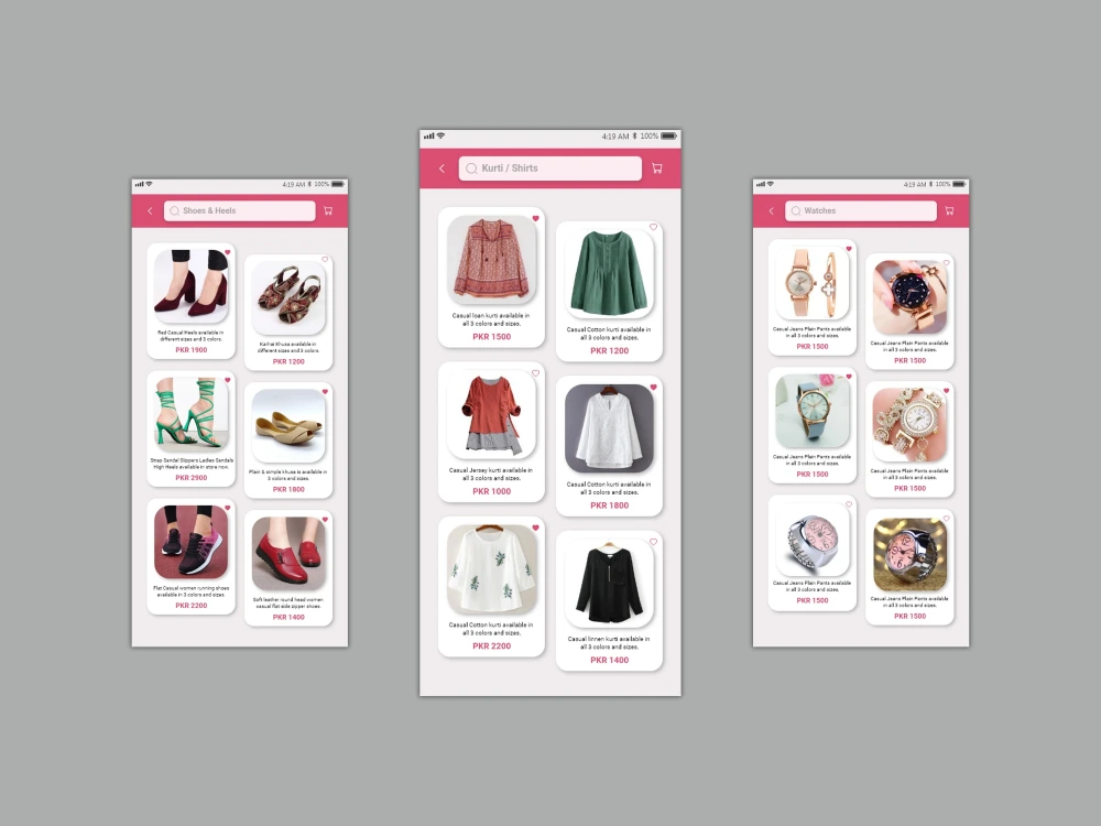An e-commerce app interface with source file in XD | Upwork
