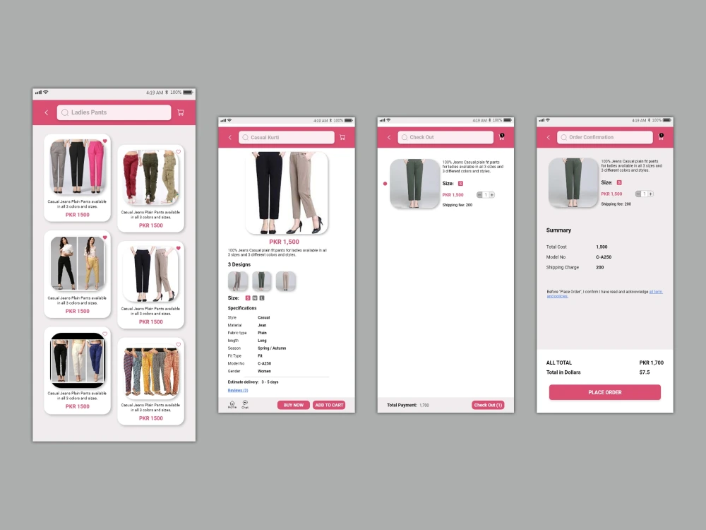 An e-commerce app interface with source file in XD | Upwork