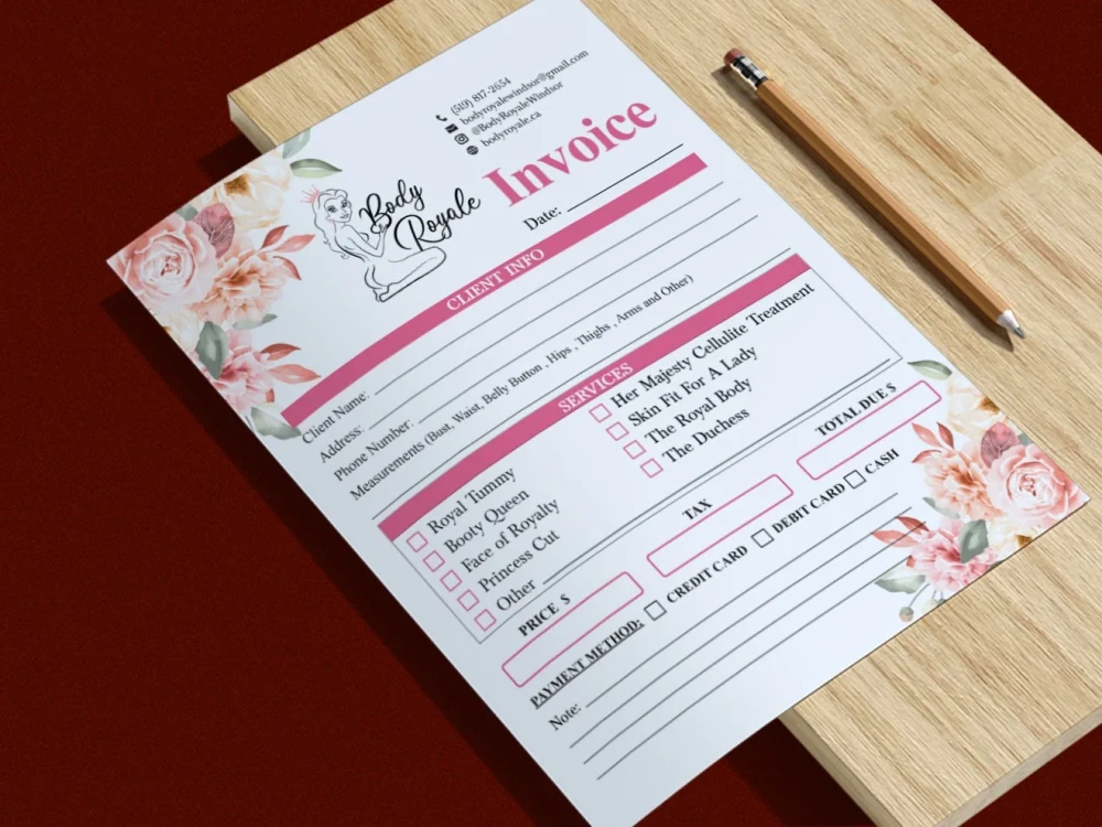 Invoice, Order Form Design with Fillable & Auto Calculated PDF Format ...