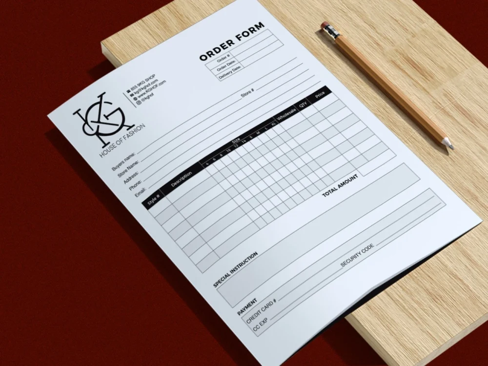 Invoice, Order Form Design with Fillable & Auto Calculated PDF Format ...