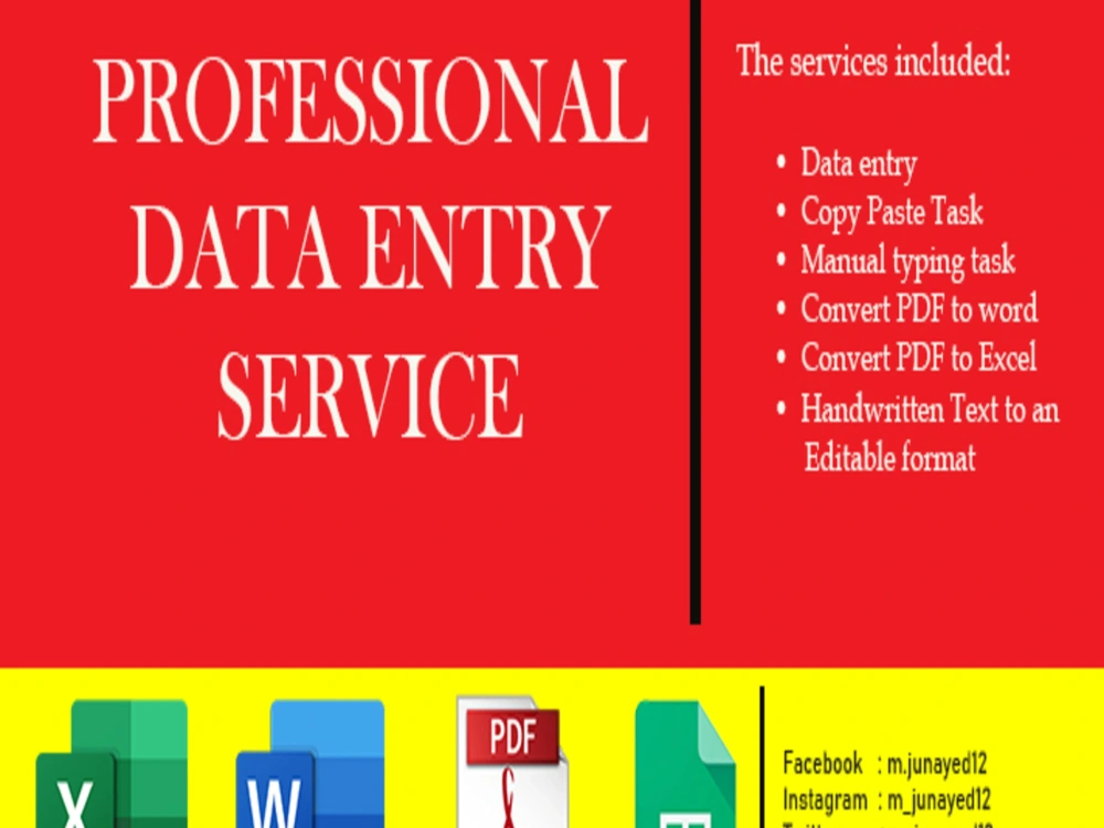 Your data entry, copy paste and PDF conversion work accurately done by ...