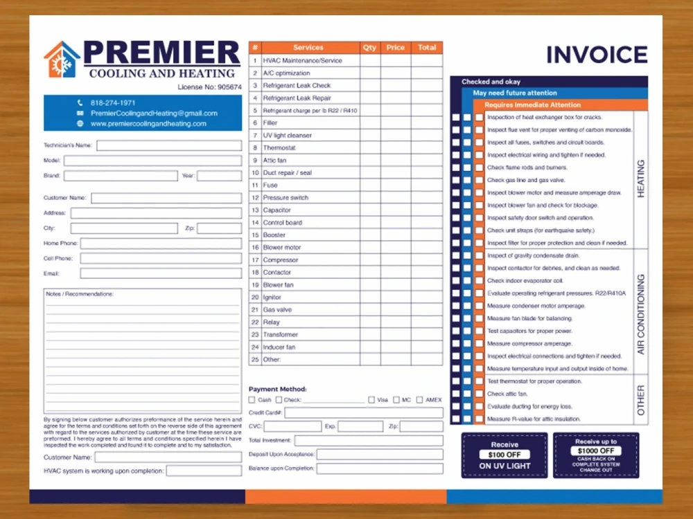Invoice, Order Form Design with Fillable & Auto Calculated PDF Format ...
