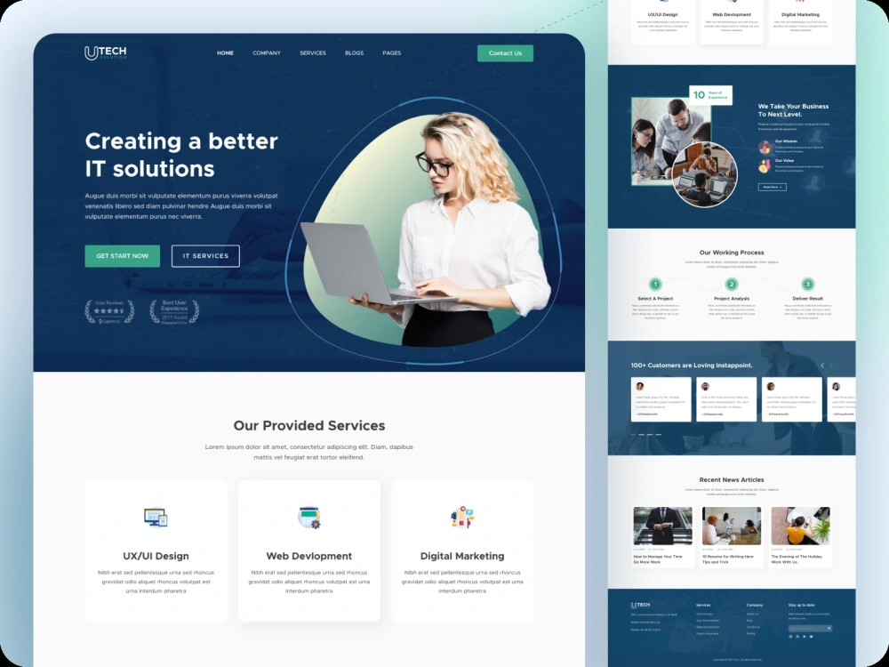 Professional Landing page design, Homepage, Website UIUX design in ...