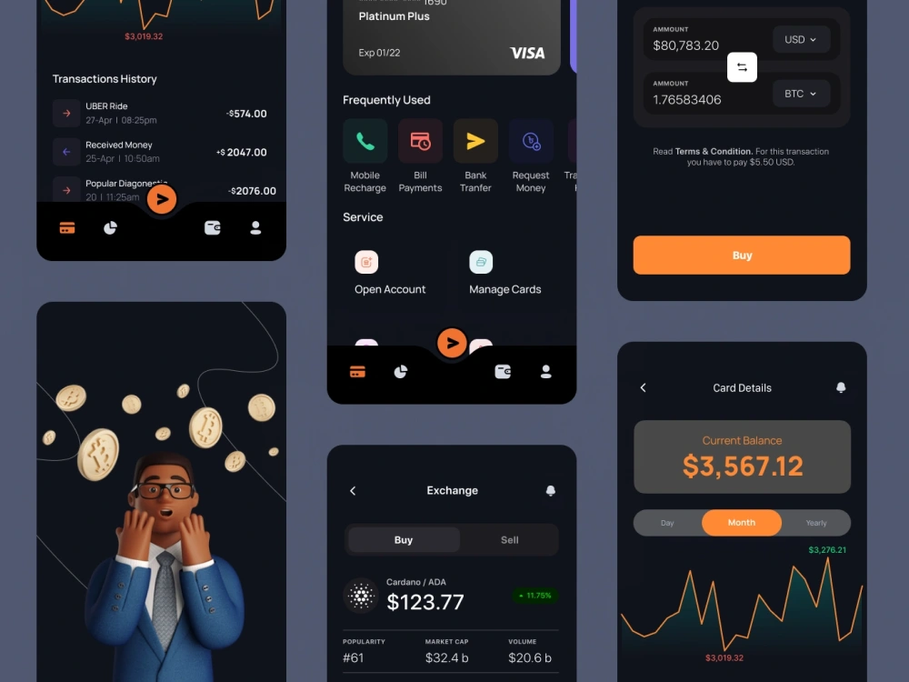 A custom Mobile App UI design concept for your Brand | Upwork