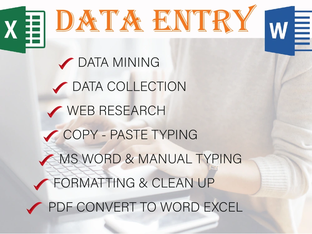 Perfect data entry, manual, typing,web research & convert PDF to word/excel | Upwork