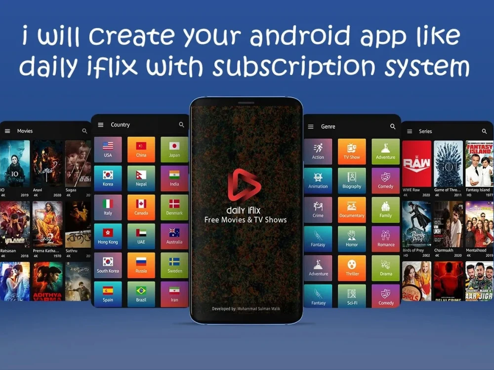 Android app like daily iflix with subscription system | Upwork