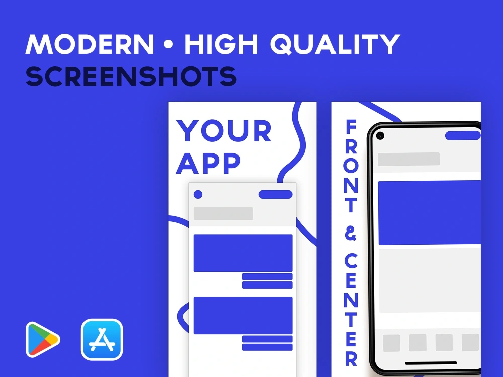 Modern High Quality App Screenshots for Google play & Apple App Store ...