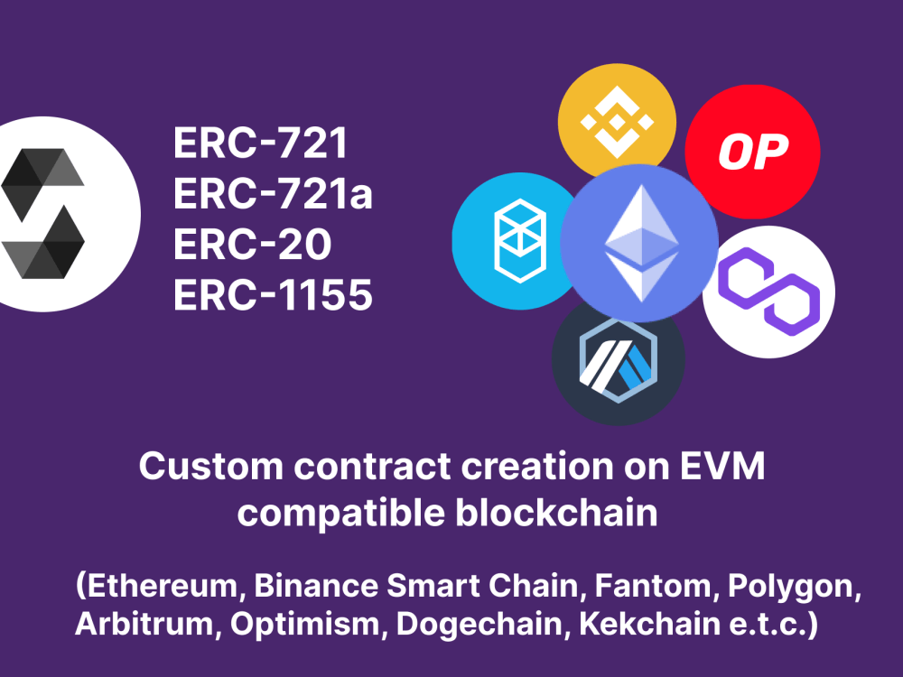 ERC721A, ERC1155 nft contract for EVM (ETH, BSC, Polygon, Arbitrium...) | Upwork