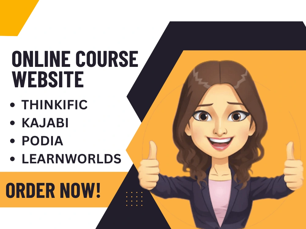 An online course website on kajabi, thinkific, podia, and learnworlds | Upwork