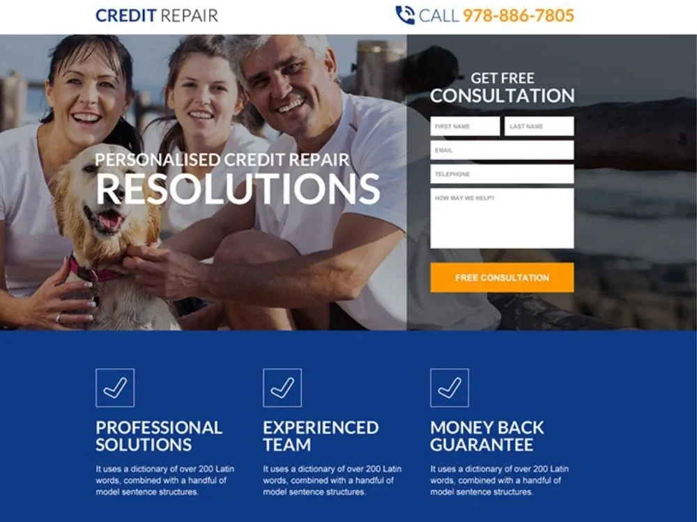 An eye catchy and modern credit repair WordPress website | Upwork