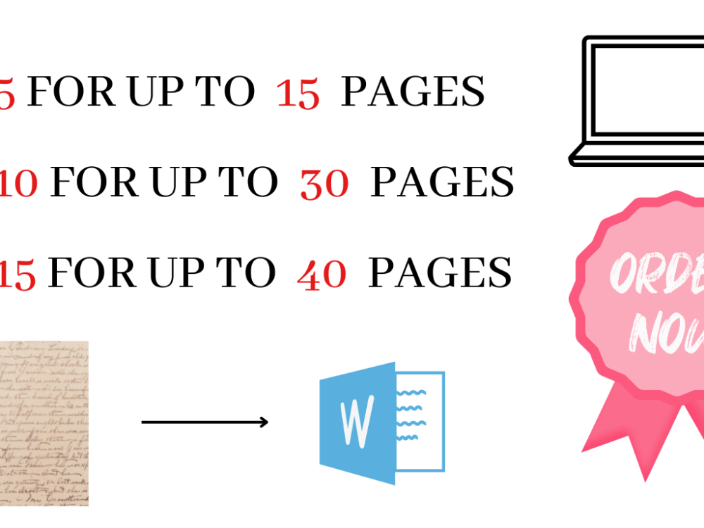 A transcription of any kinds of english document (handwritten/pds etc ...