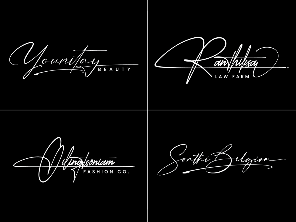 Signature, handwritten, scripted, cursive, handwriting logo design | Upwork