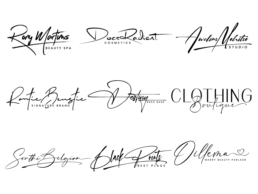 Signature, handwritten, scripted, cursive, handwriting logo design | Upwork