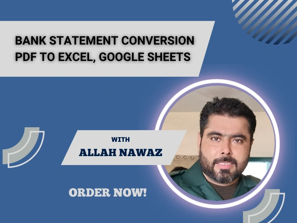 Bank Statements Converted from PDF to Excel or Google Sheets (100% Secure) | Upwork
