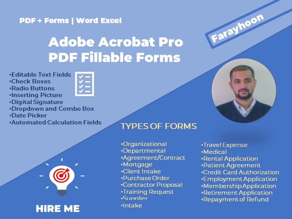 Interactive adobe acrobat PDF fillable forms | Upwork