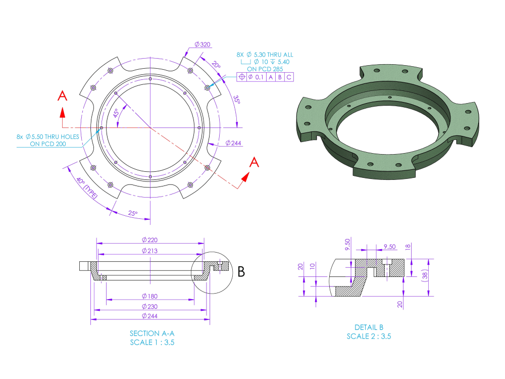 2D Drawings, Technical Drawings of mechanical design using Solidworks ...
