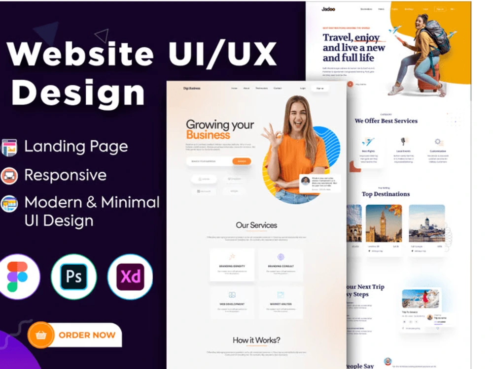 Website Landing Page UI UX design in Figma | Website development | Upwork