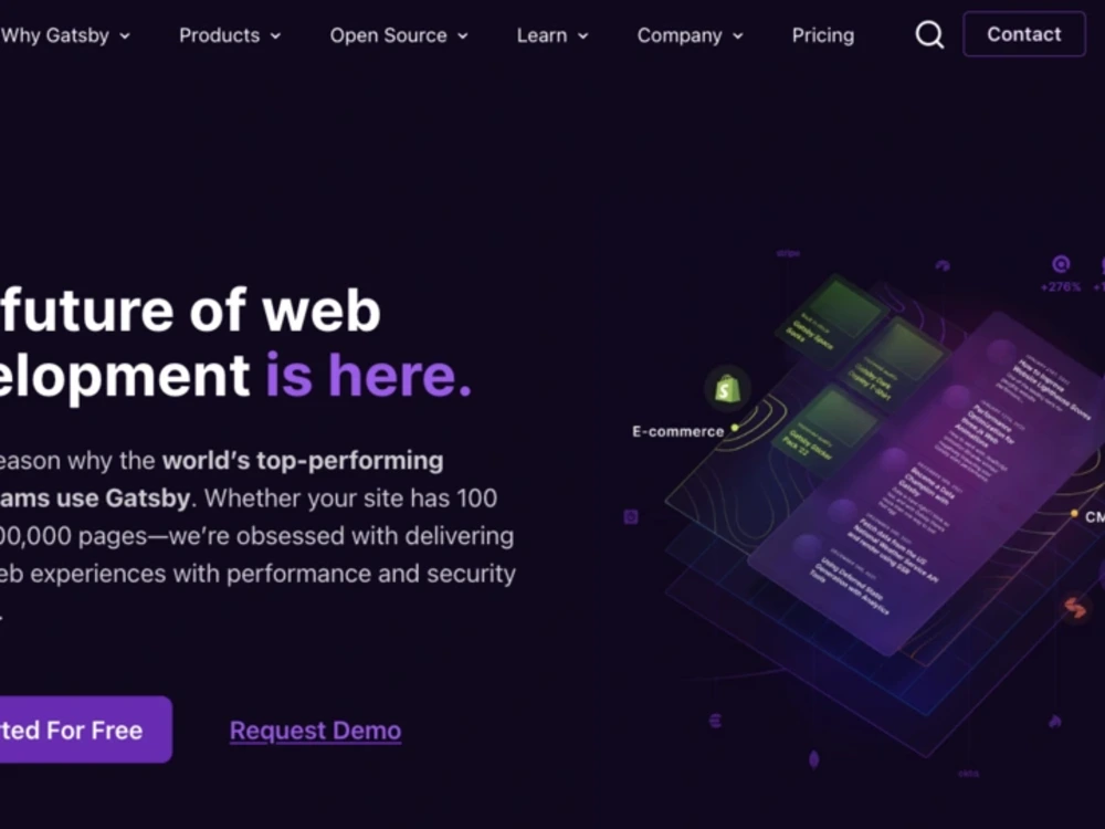 A fast and interactive website on GatsbyJS | Upwork