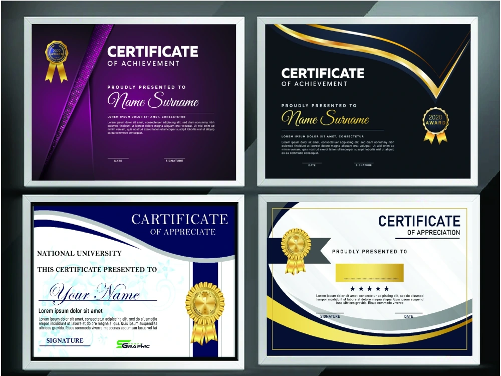 Any custom certificate, award, or diploma design. | Upwork