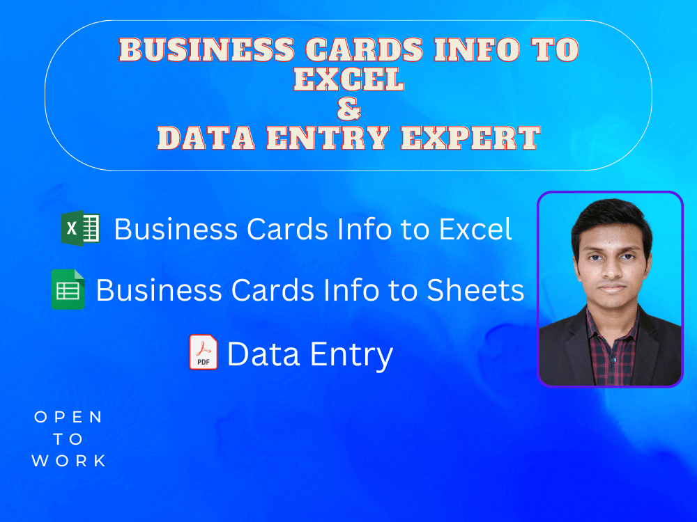 Business card Data Entry to Excel/Spreadsheets | Upwork