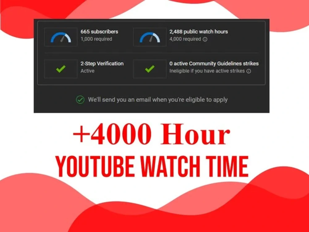 YouTube watch hours For Monetization | 4000 YouTube watch hours | Upwork