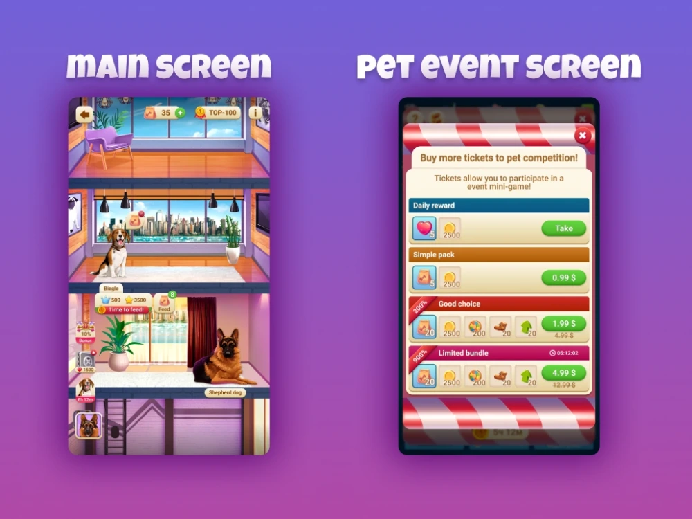 Amazing game UX wireframes all fully build game UI with icons | Upwork