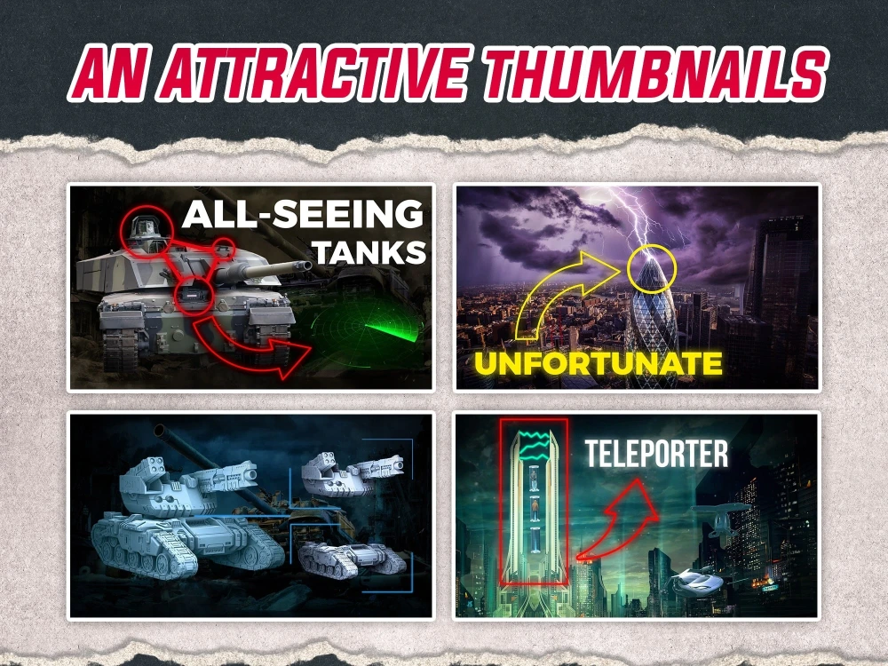 An attractive and eye-catchy high-quality YouTube thumbnail in 24 hours ...