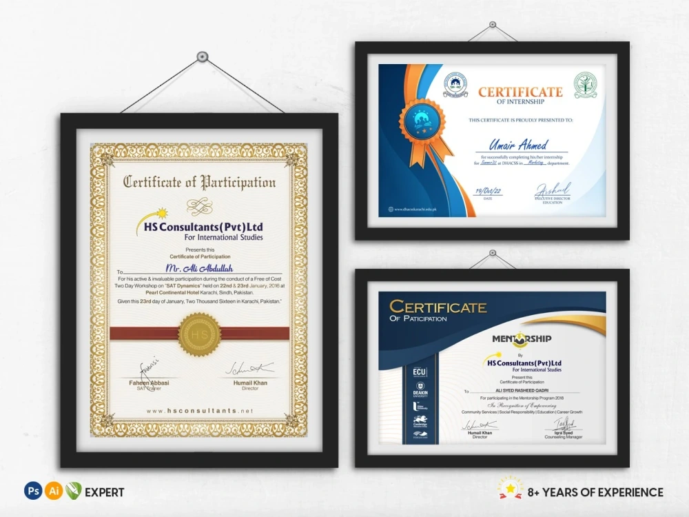 A professional printable certificate design | Upwork