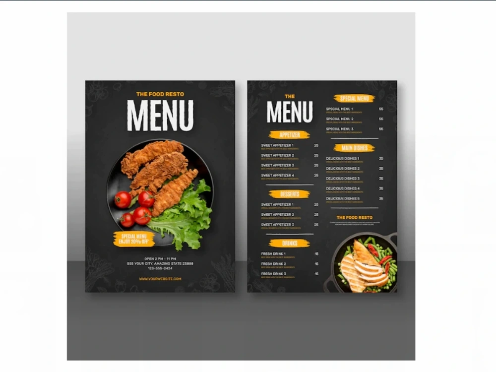 Menu card and menu book Designs for your Restaurants, Bars and Pubs ...
