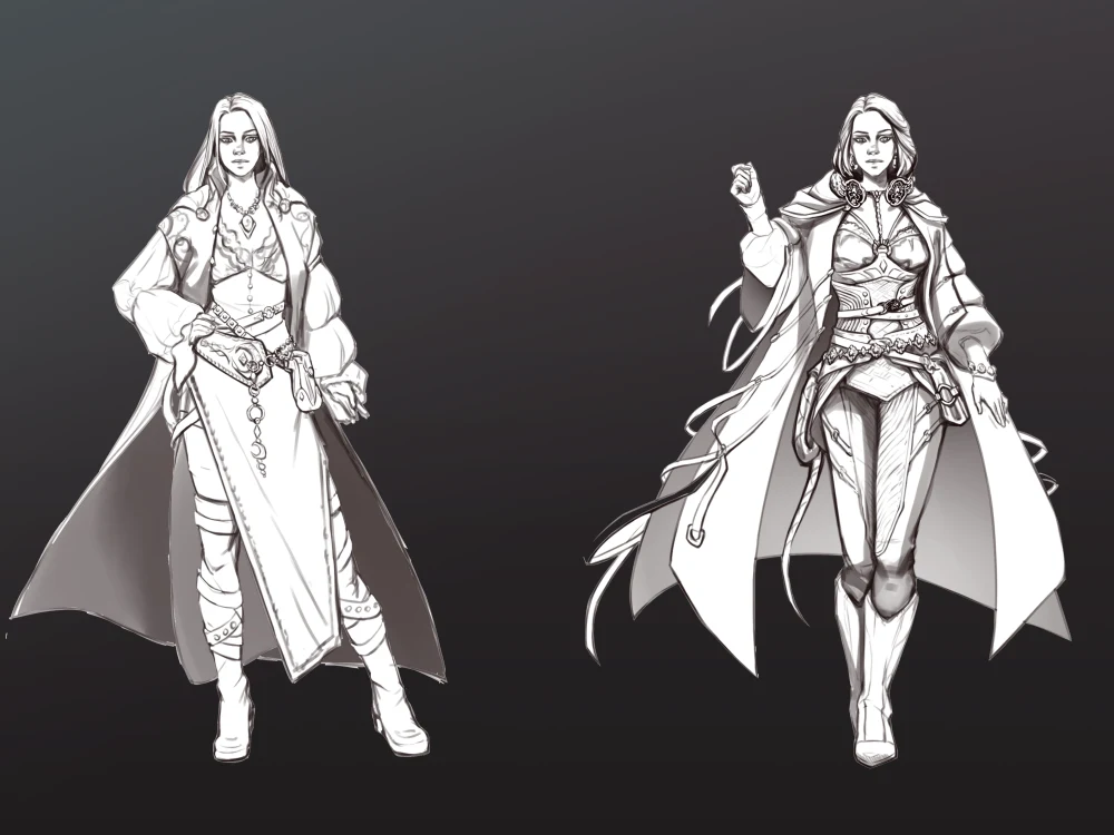 A high-quality refined character concept art for your game or story ...