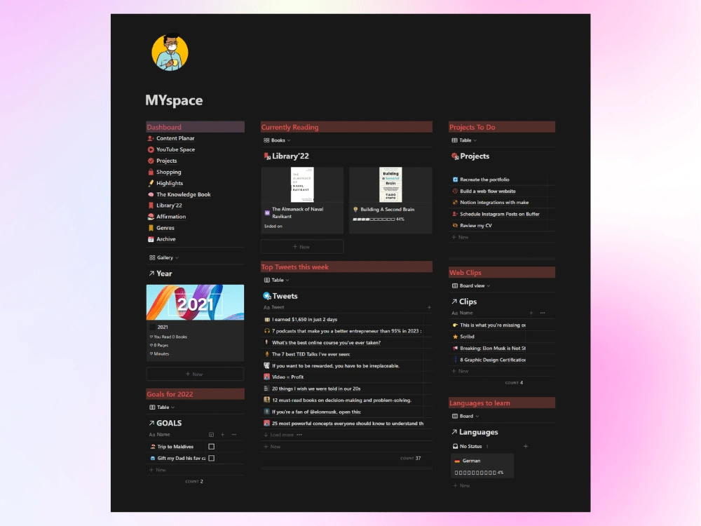 Custom Notion Workspace for Personal Brand/Business/Startups | Upwork