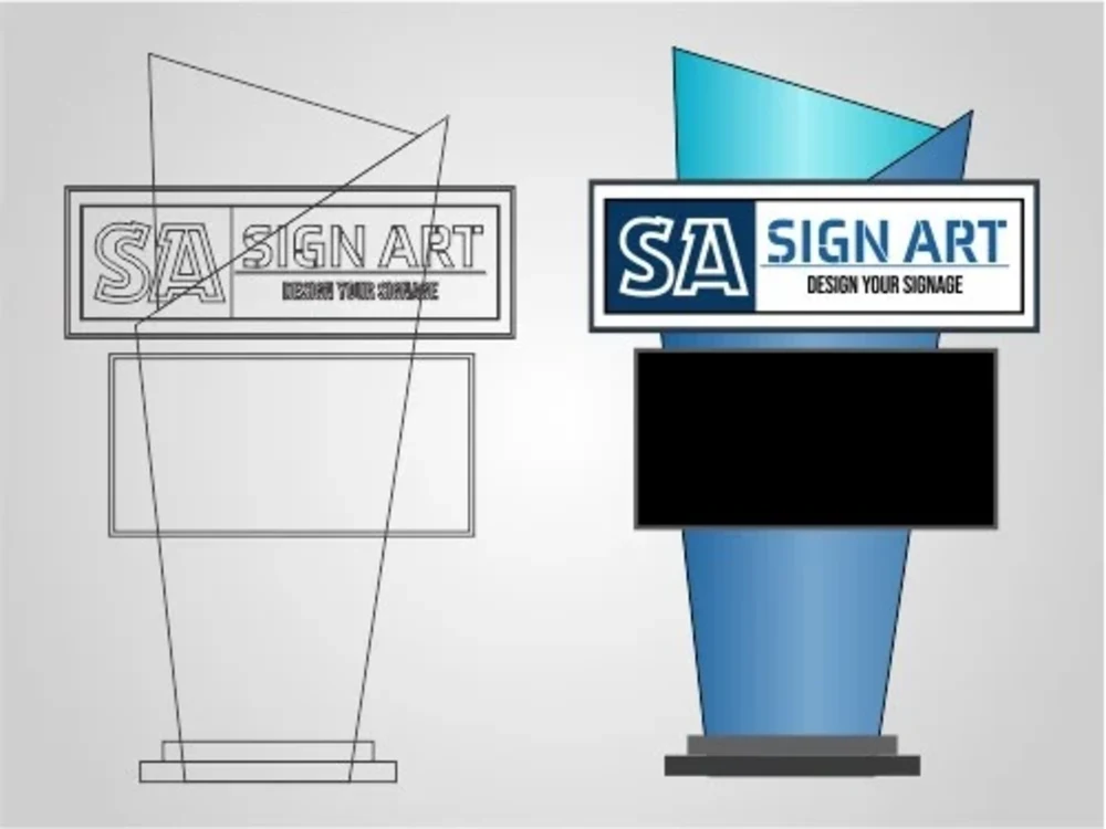 A Shop front Signage design with Machinery files for Manufacturing ...