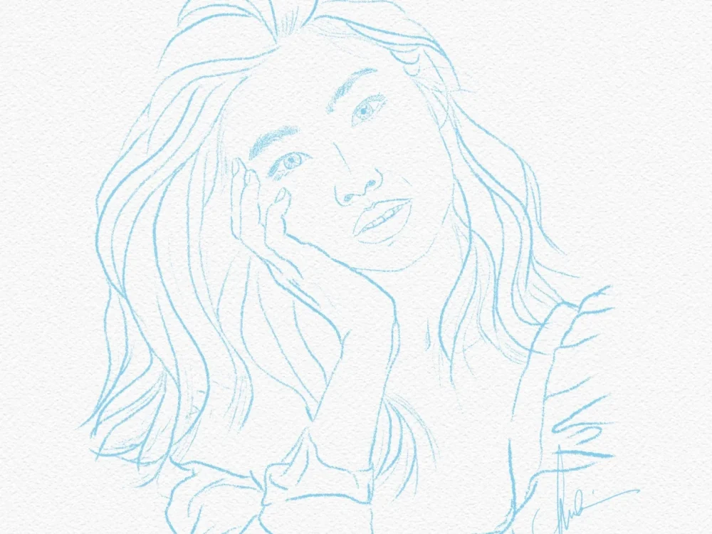 A draw digital outline portrait | Upwork