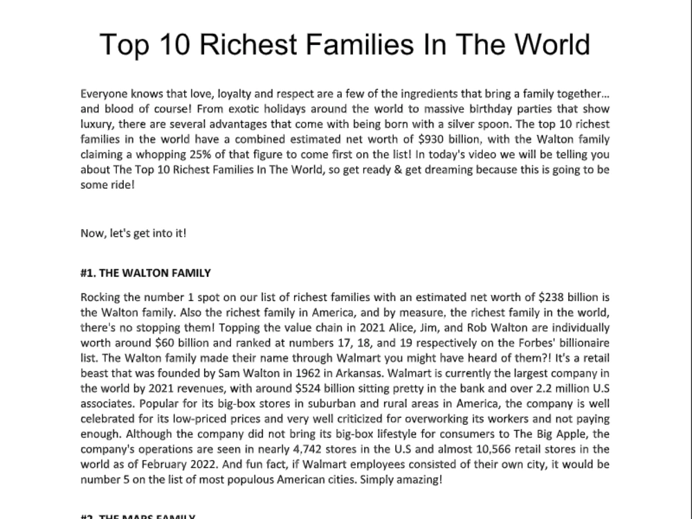 The best YouTube Top 10 script | Upwork