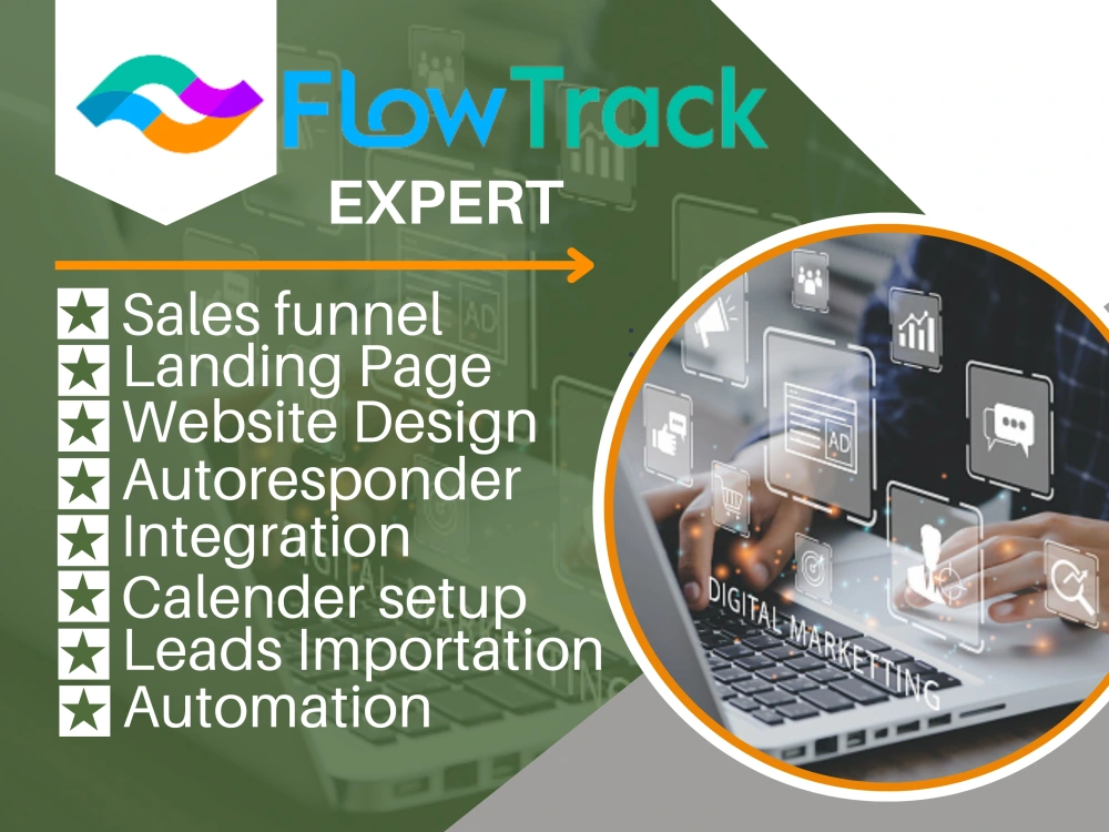 Flowtrack setup, flowtrack website design, flowrack sales funnel | Upwork