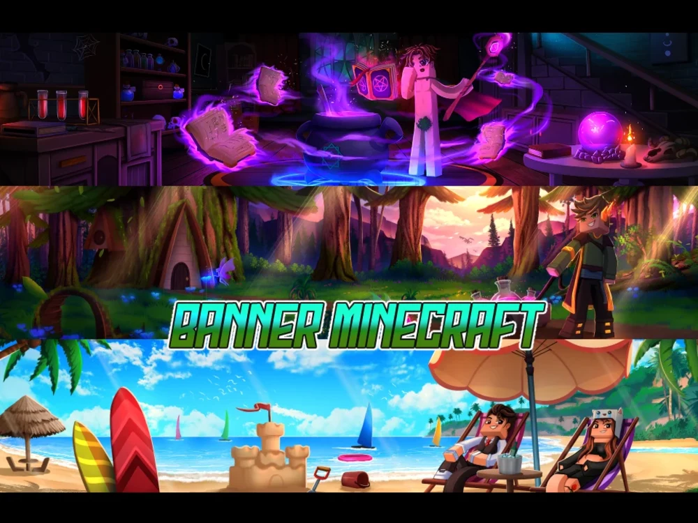 A minecraft banner for youtube | Upwork