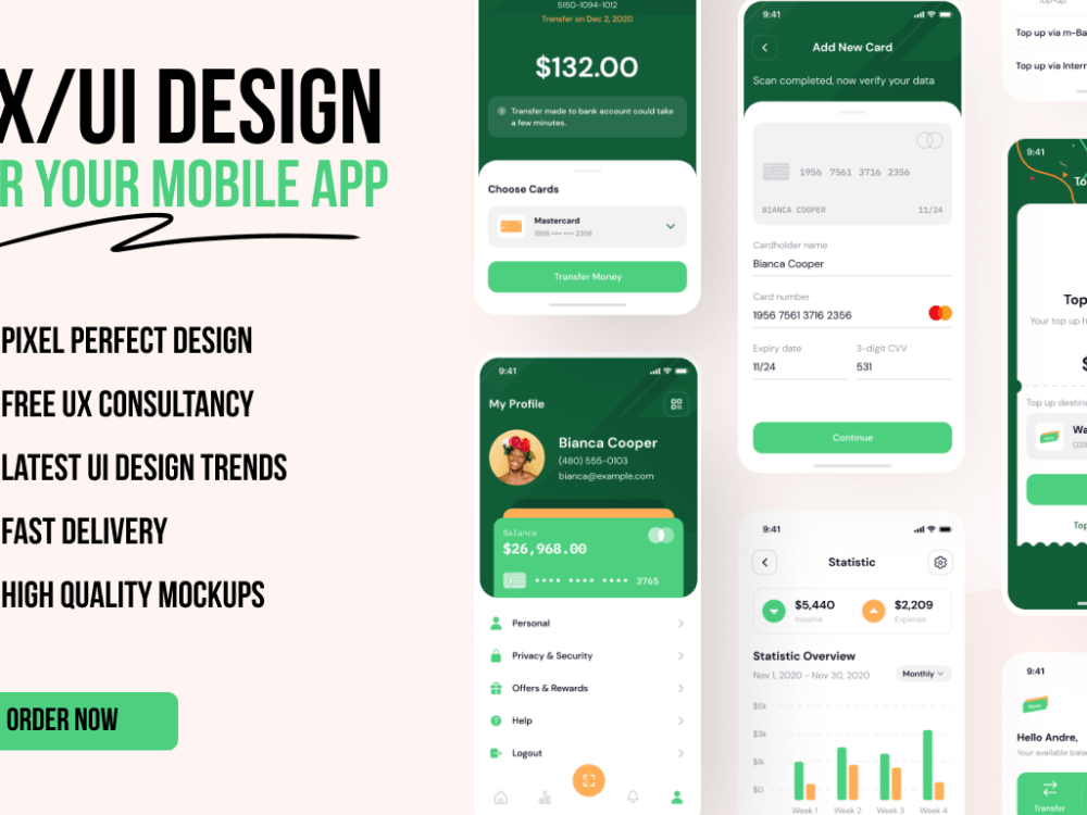 Premium ui/ux design of your mobile app in figma | Upwork