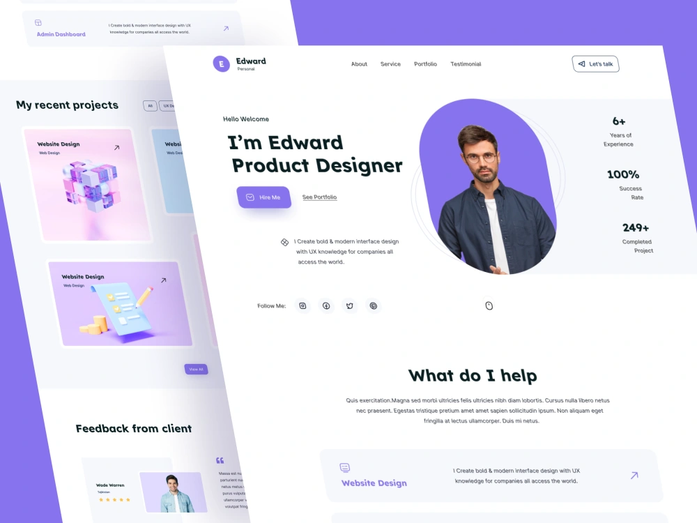 Portfolio website design UIUX | Upwork