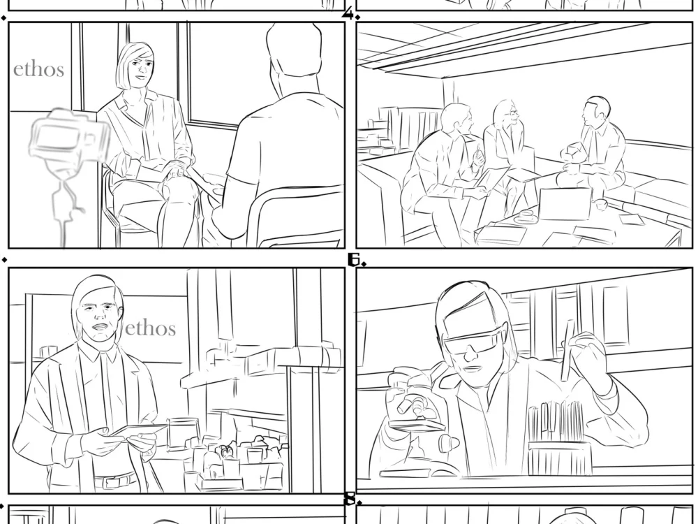 A detailed storyboard in color or greyshade | Upwork