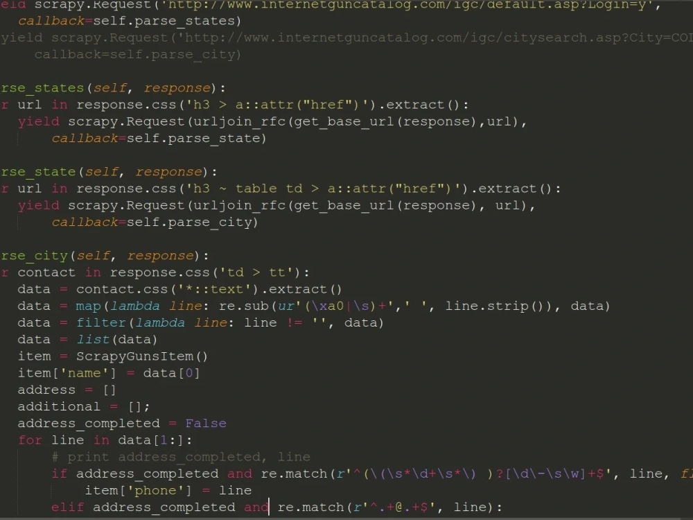 A scrapy project for website(s) | Upwork