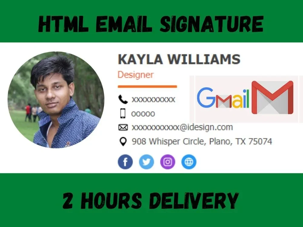 A Professional Clickable HTML Email Signature | Upwork