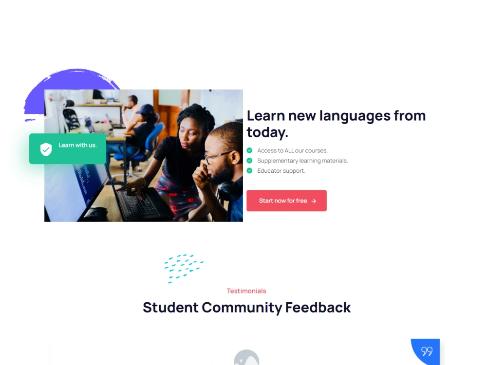 An amazing modern landing page the written code | Upwork