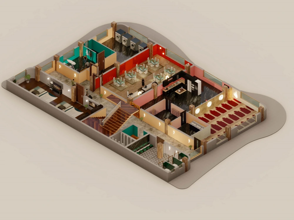 3D floor plan renderings & 3D isometrics of apartments, villas, and ...