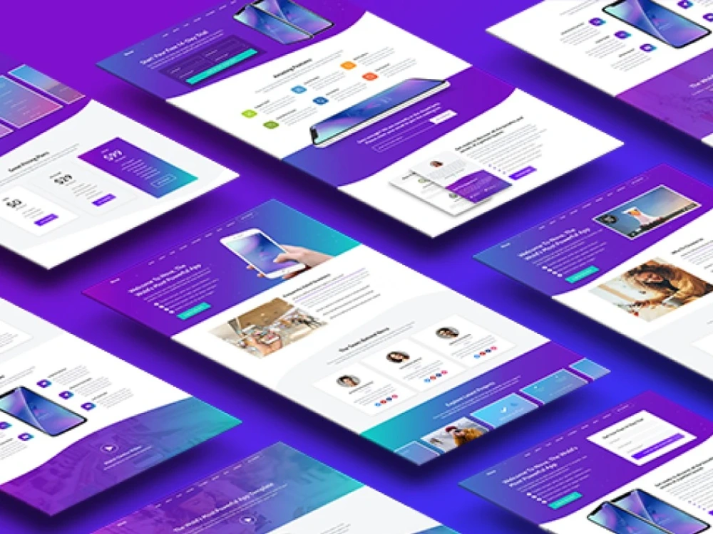 Modern website UI design, landing page UI design in Figma or Adobe XD ...
