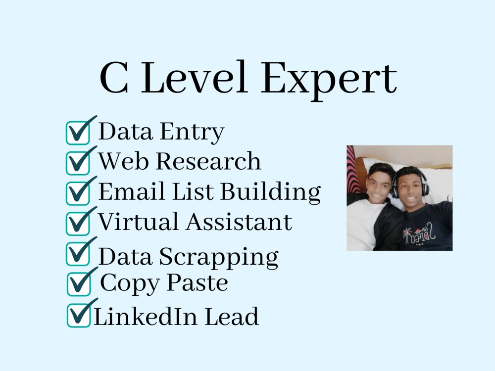 A list of c level contact in b2b market and data entry for you | Upwork