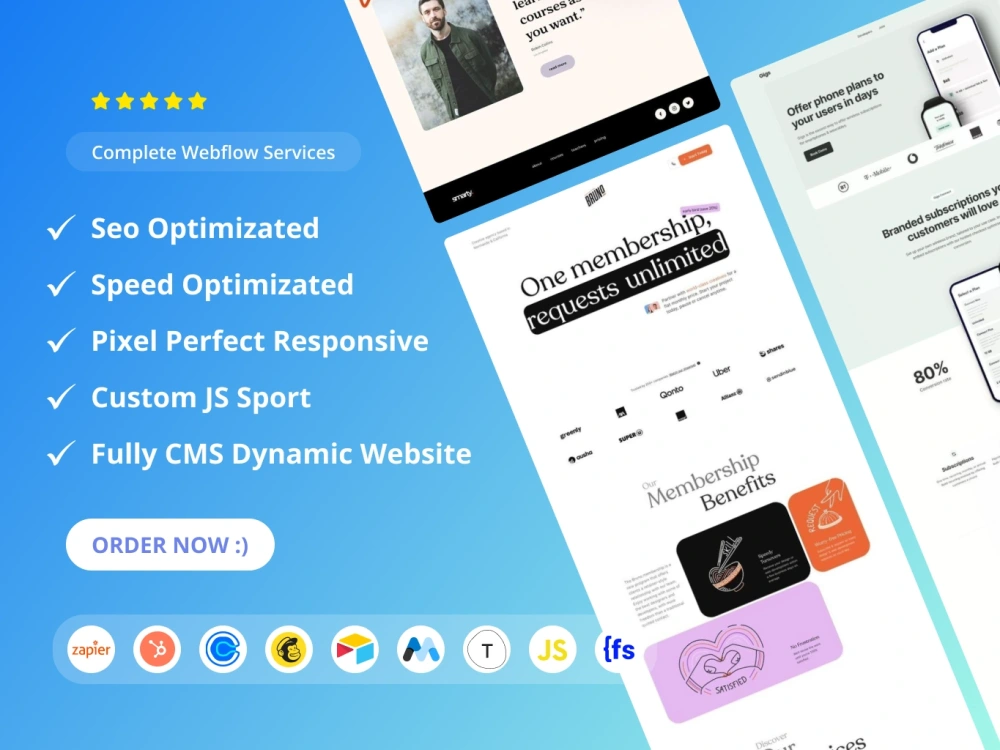 Figma/XD/Sketch design converted to Animated Webflow Website | Upwork