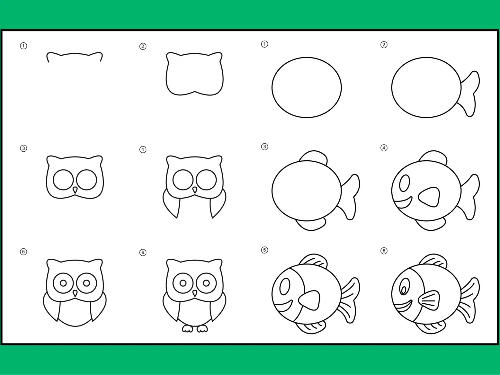 Step By Step Cute Line Drawings For Children | Upwork